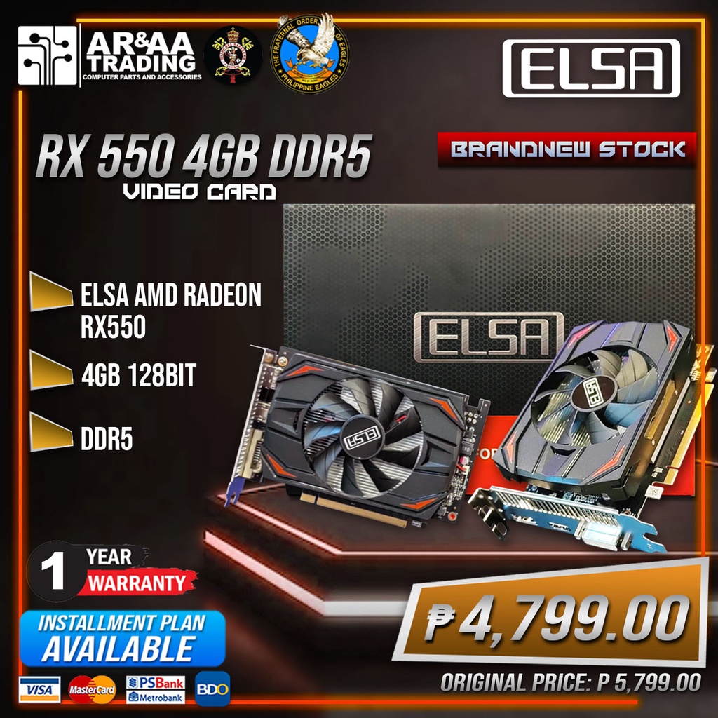 BRANDNEW RX 550 4gb DDR5 Video Card | Shopee Philippines