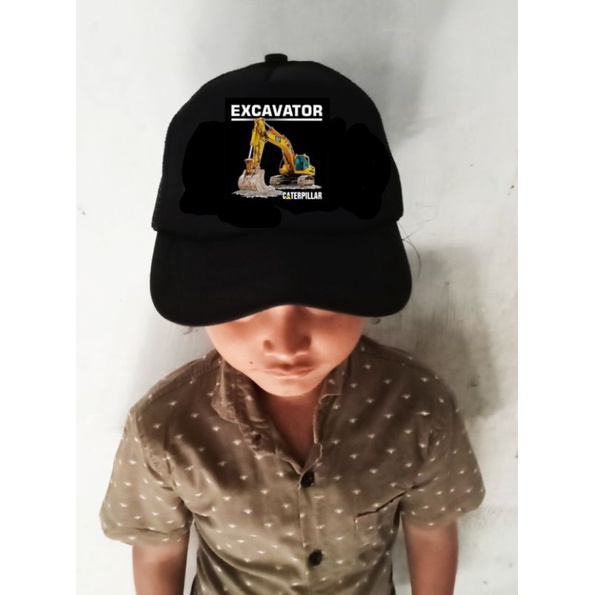 Caterpillar excavator Trucker Net Hat/Kids Hat | Shopee Philippines