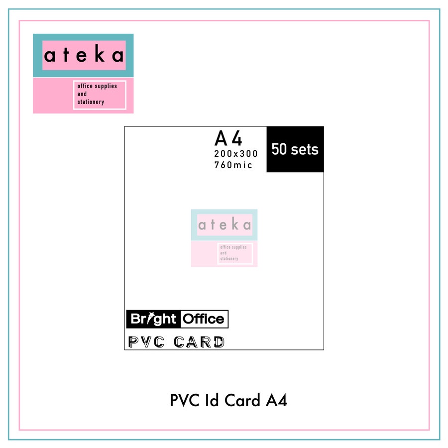 Pvc ID Card Paper A4 0.76 Micron A4 Size 200x300 - 50 Sets | Shopee ...