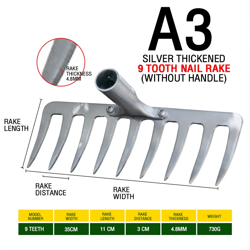 Large agricultural rake for turning soil - iron grass rake for ...