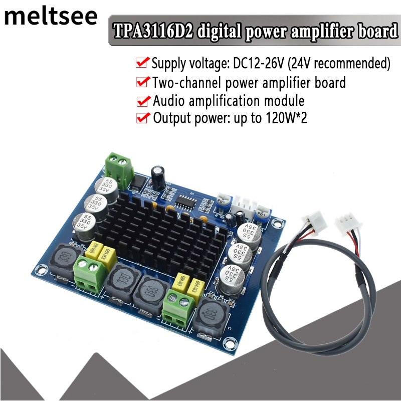 TPA3116D2 Dual-channel Stereo High Power Digital Audio Power Amplifier Board 2*120W XH-M543 ...