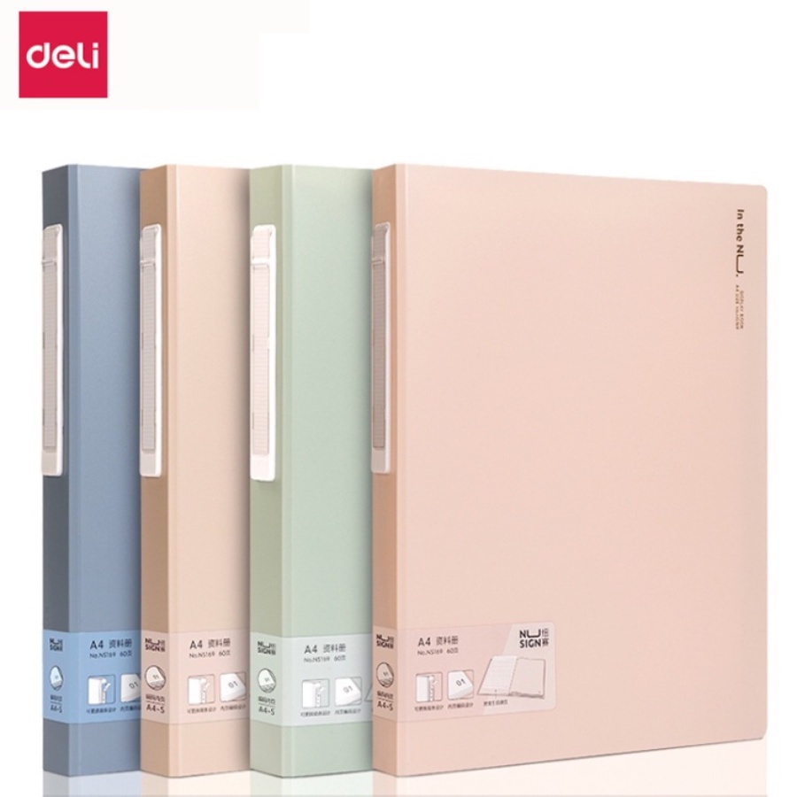 Deli A4 File Folder 60 Sheets Clear Portfolio Collection Plastic 4 ...