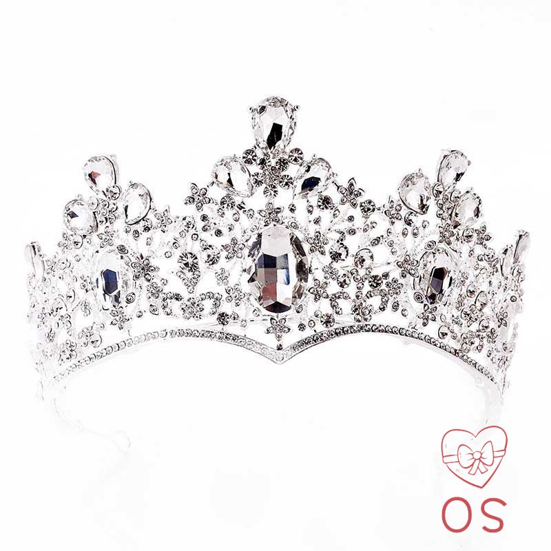Big Baroque Handmade Crystal Princess Crowns for Queen Rhinestone ...