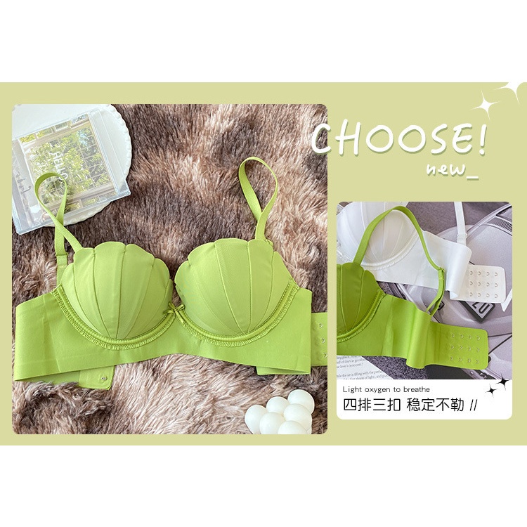 Sexy Fashion Push Up Bras Shell Cups Underwear Women Wire Free Deep V ...