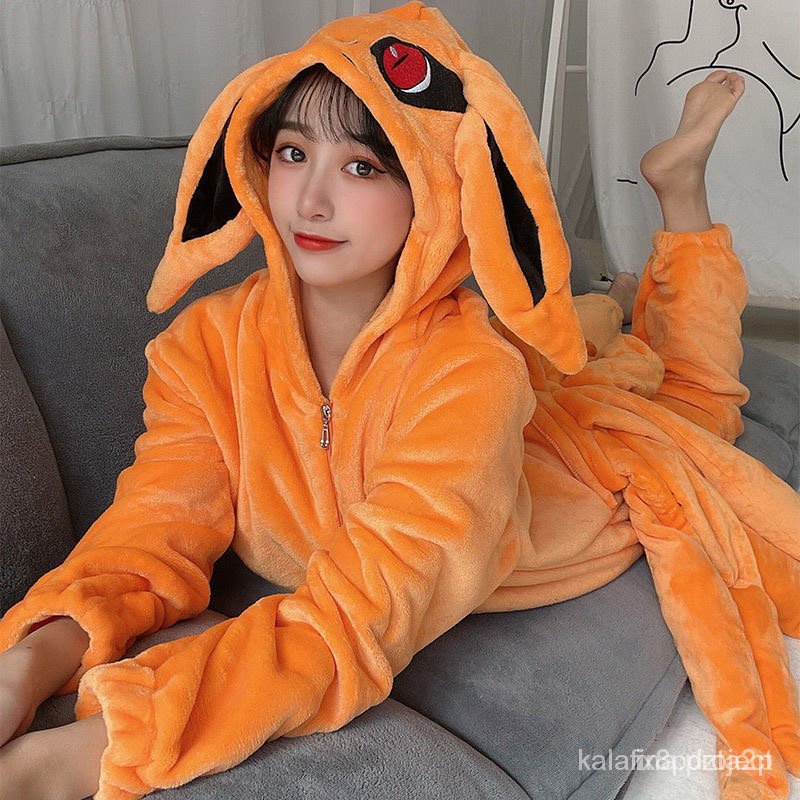 Uzumaki Naruto Kurama Kyuubi Fox Cosplay Costume Kigurumi Adult Unisex ...
