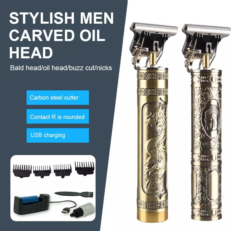 Barber Razor for Men Rechargeable Retro T9 Style Oil Head Professional ...