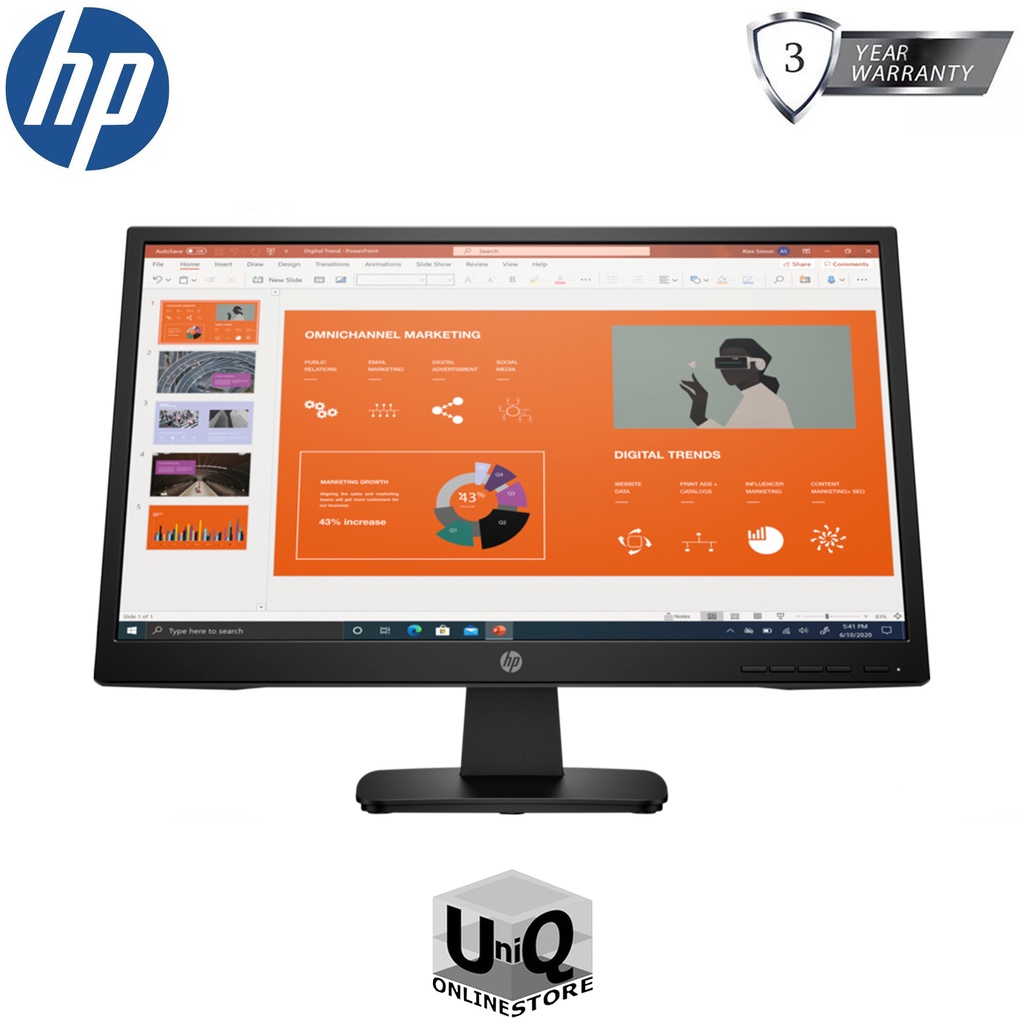 HP P22va G4 21.5" (453D2AA) FHD Monitor, Flat VA, Tilt Stand, Anti ...