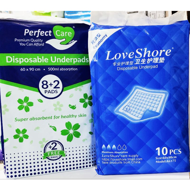 Disposable Underpads (Perfect Care & LoveShore) 10pcs/pack | Shopee ...