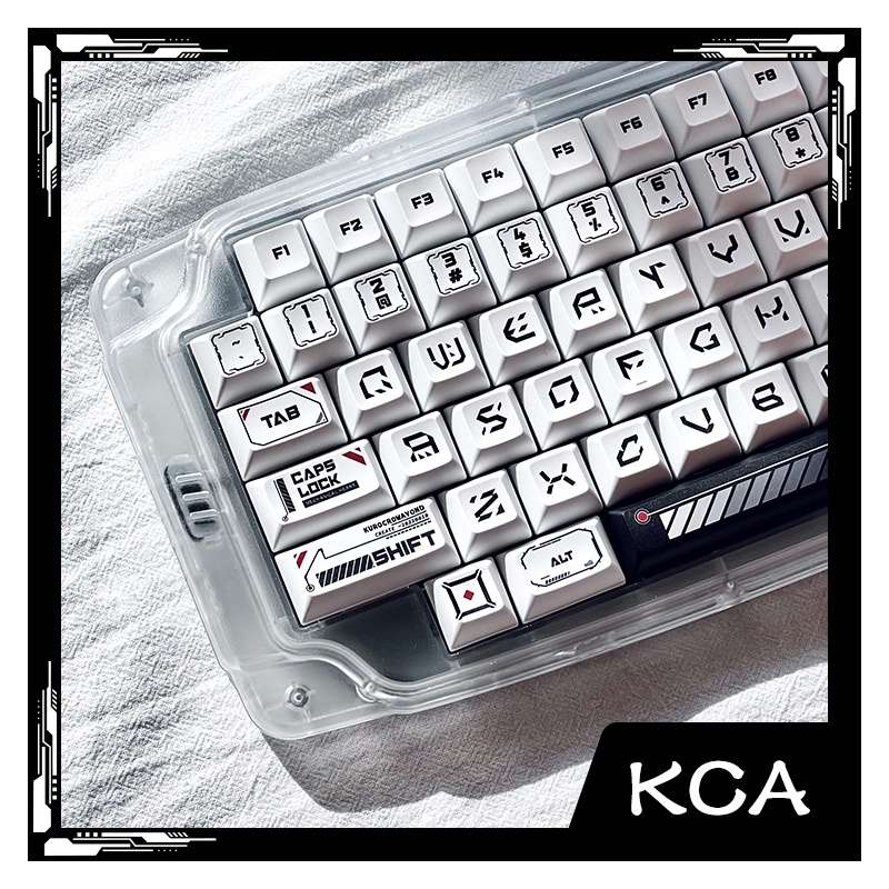 GMK Black White Technology Keycaps KCA Profile PBT Dye Sublimation ...