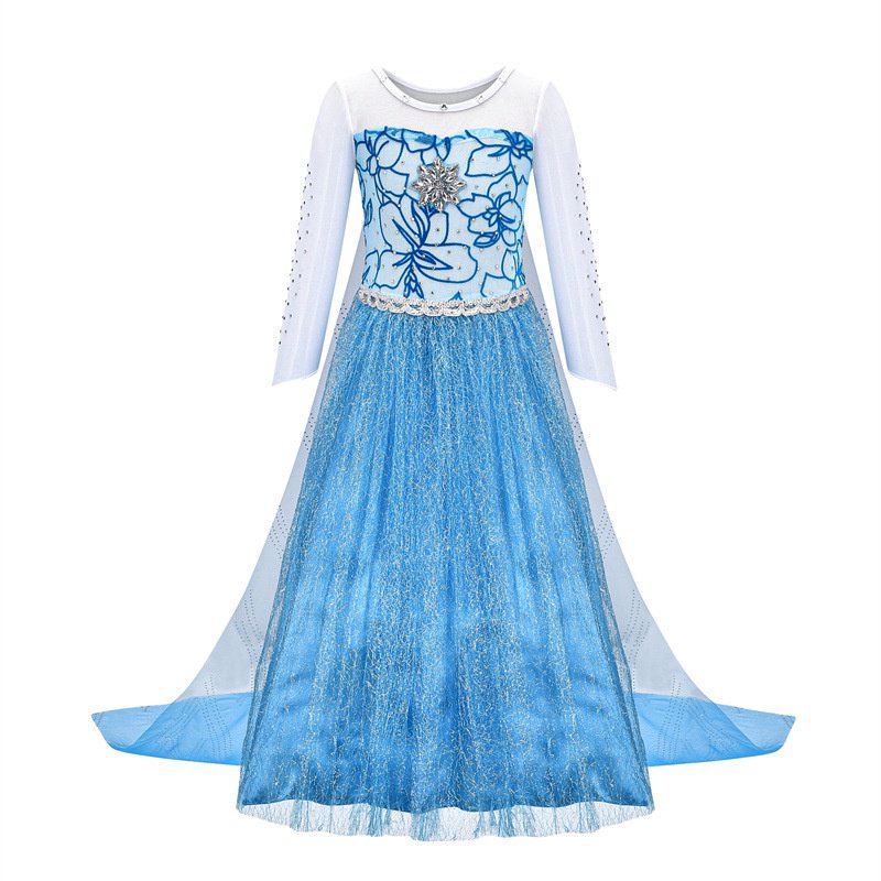 Frozen Classic Elsa's dress Disney Princess costume Dress Blue Elsa ...