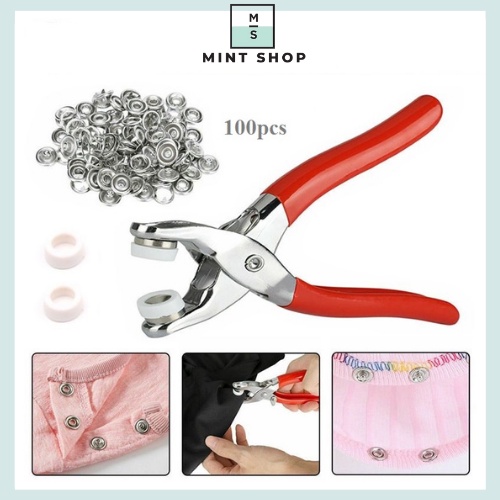 100Pcs Snap Button Fastener Automatic Snap Button Set With Hand ...