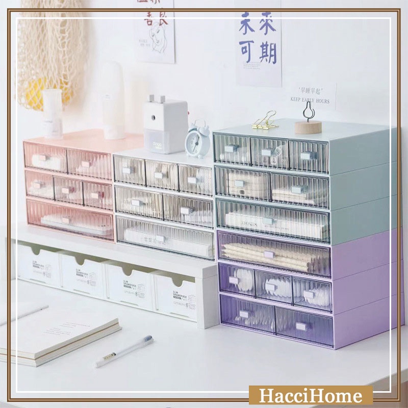 3 Tier Stackable Minimalist Multi Desk Organizer Stackable Drawer White ...
