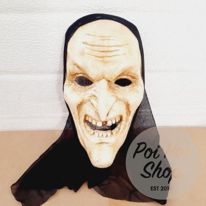 Pvc Leather Witch Mask Halloween Party Mask Cosplay Horror Scary Prank ...