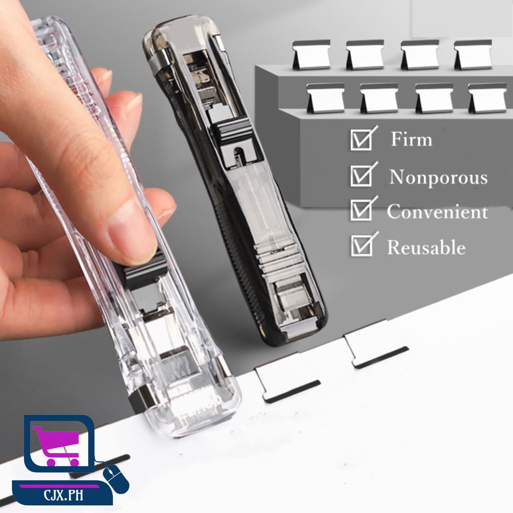 JASMINECHUA Seamless Stapler Push Clipper Learning Office Binding ...