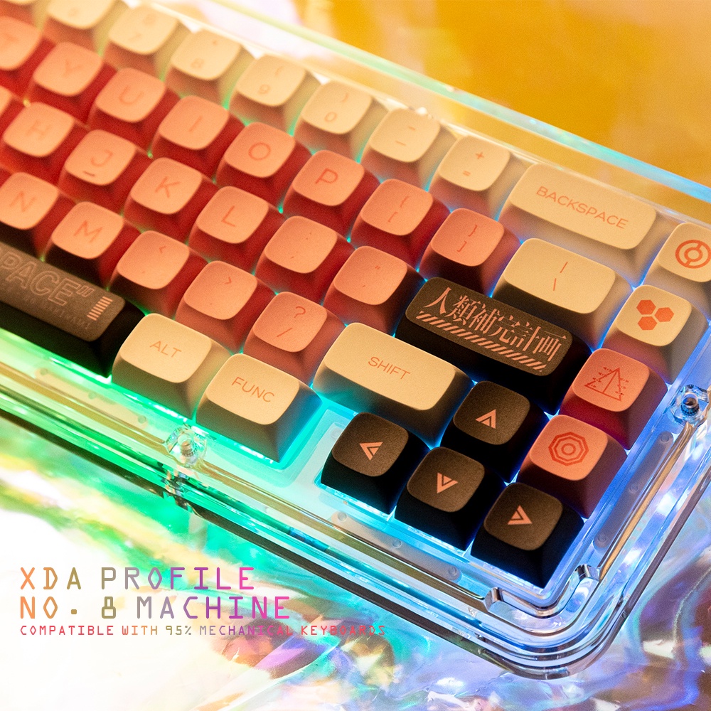 No. 8 Machine Keycap Set 140Keys XDA Profile PBT Compatible Gateron ...