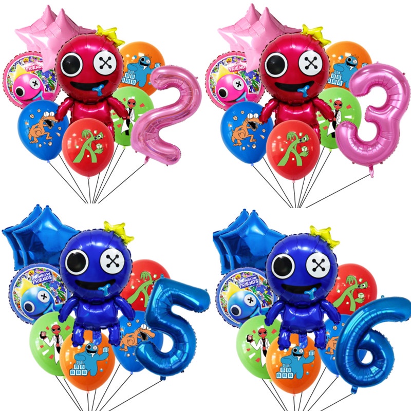9pcs/set Rainbow Friends Foil Balloons 32 Inch Number Balloon Cartoon ...