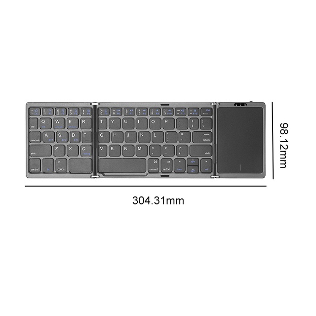 Portable Mini Three Folding Bluetooth Keyboard 64 Keys Wireless ...