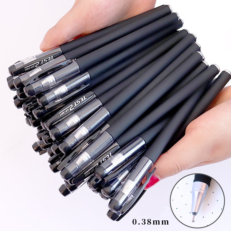 A black 0.5mm needle tube frosted gel pen student office supplies ...