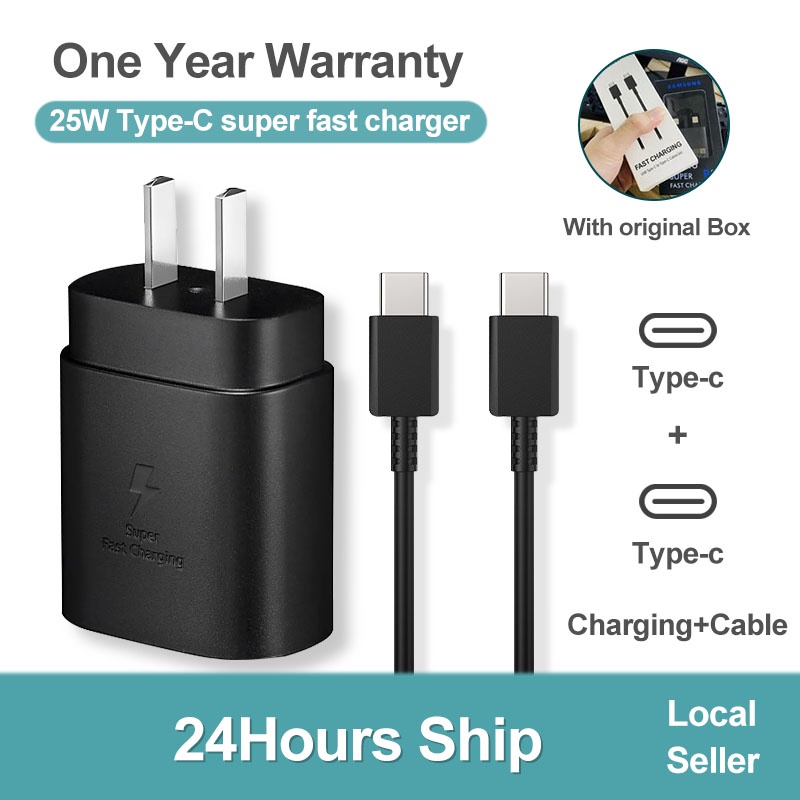 Fast Charger 25W Set 1m 2m Charging Cord Type C to USB C Cord | Shopee ...