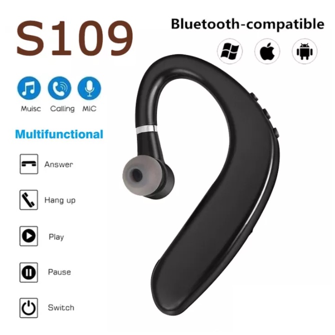 S109 Wireless Headset Bluetooth Headset Single 180° Rotatable Wireless ...