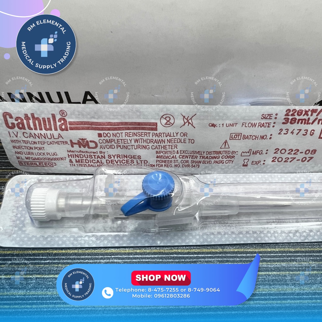 (pieces) CATHULA IV Cannula With Luer Lock PER PIECE GAUGE-18, 20, 22 ...