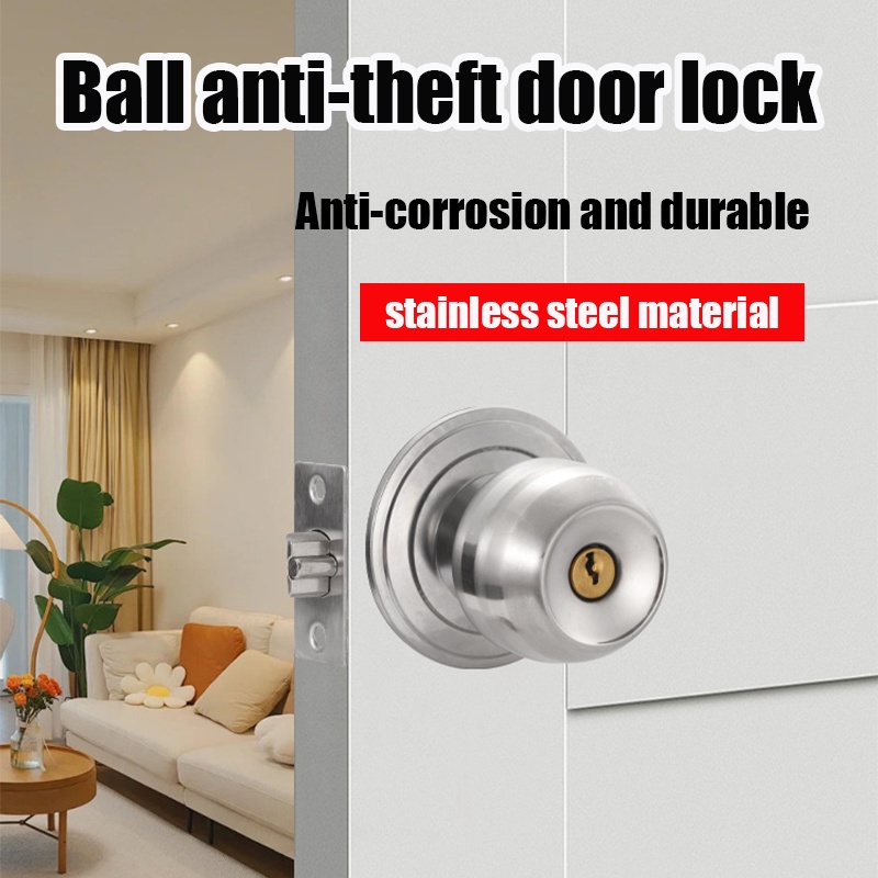 Cylindrical door knob lock Entrance Lockset Goal lock traditional style ...