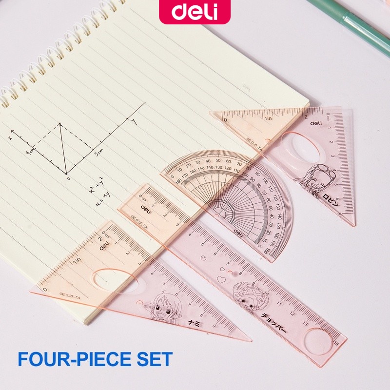 Deli Eh17 High-Quality Stationery Drawing Ruler Set 15cm x 4 Pcs ...