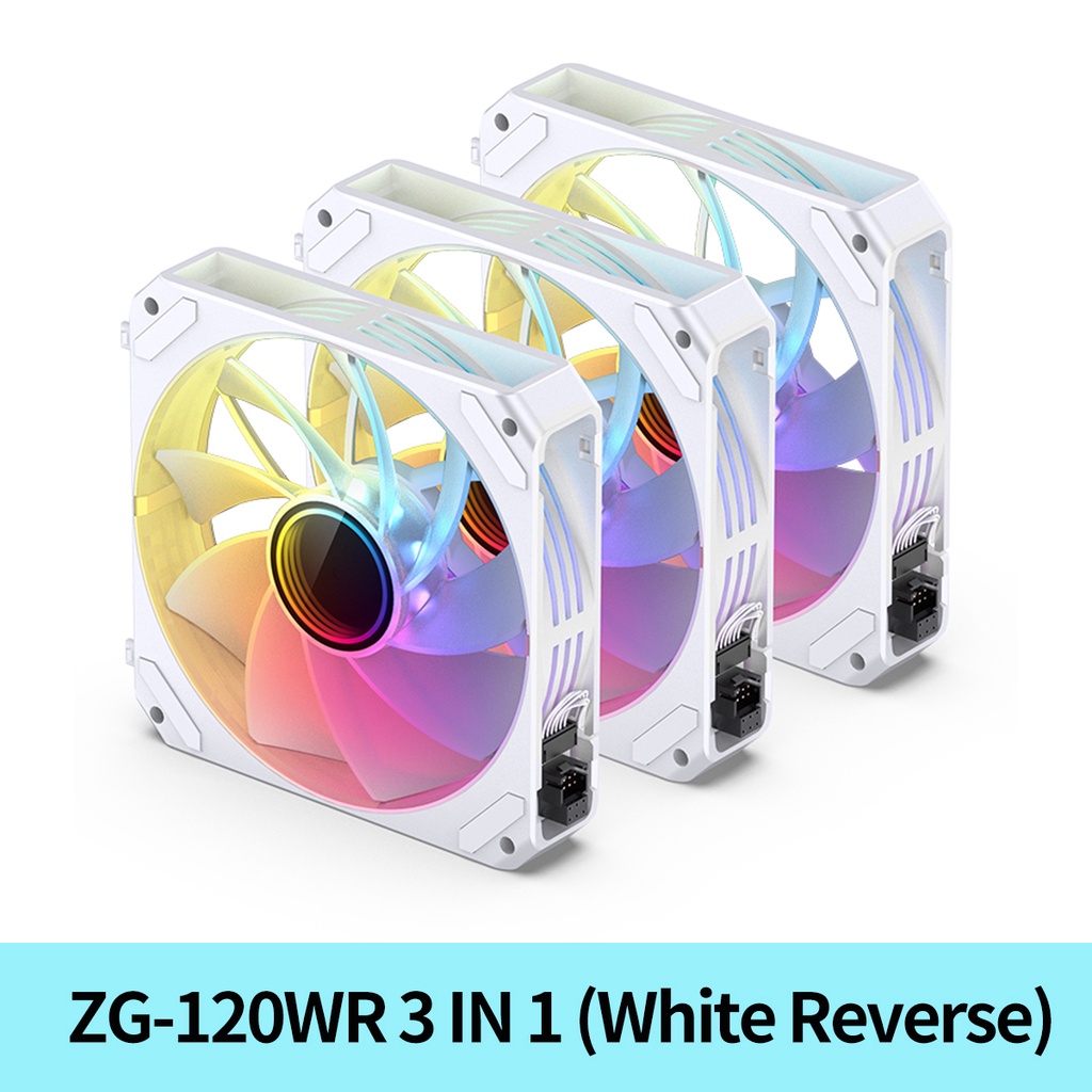 Jonsbo ZG-120 ARGB Building Block Fan Black White Splicable Tandem ...