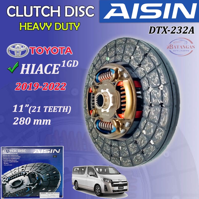AISIN CLUTCH DISC HEAVY DUTY TOYOTA HIACE 1GD 2019-2022 DTX-232A ...