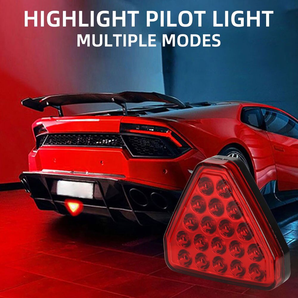 1pcs Triangle Style Light Car Pilot Stop Safety Sporty Rear Third Brake ...