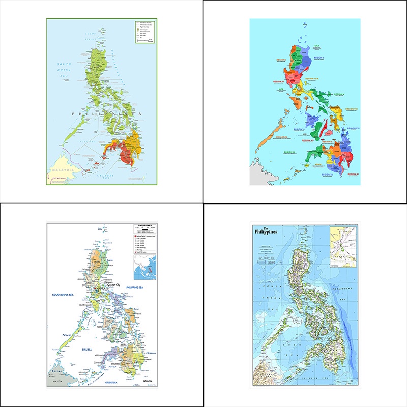 【IN Stock Store】5Sizes Home The Philippines Map Administrative Map of ...