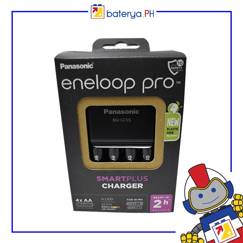 Charger Smart Plus Eneloop PRO with 4xAA 2500mah New packaging | Shopee Philippines