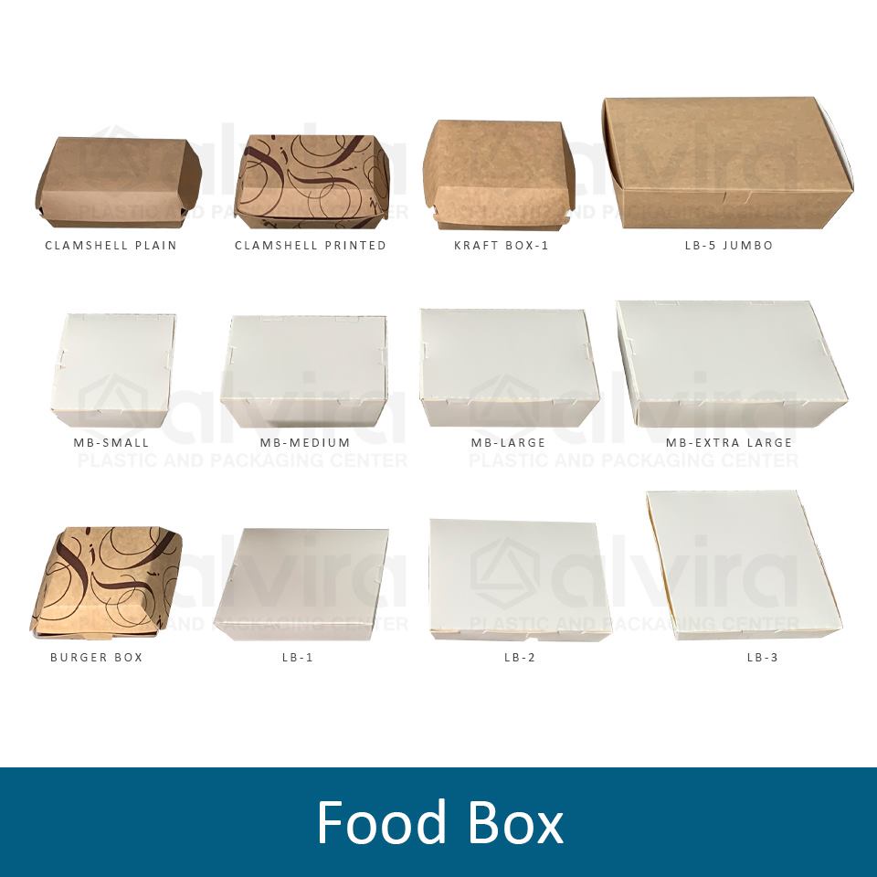 Meal box, Burger box, Spag box, Clamshell, Small, Medium, Large, XL ...