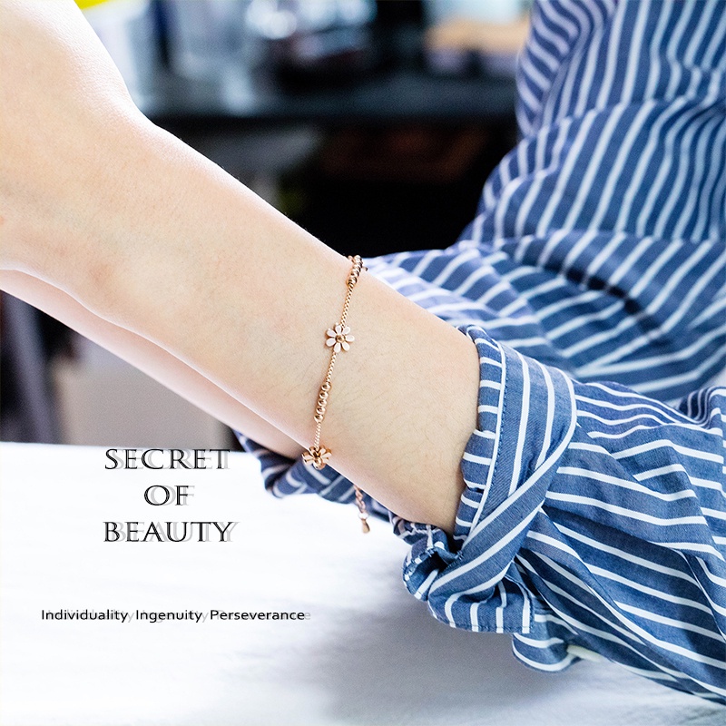 Daisy Women Bracelet Stainless Steel Non Tarnish Rose Gold Bracelet for ...