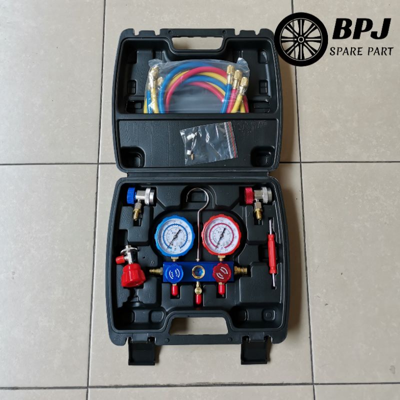 Testing Manifold Double Gauge Set AC Freon Meter R134 R134a Complete ...