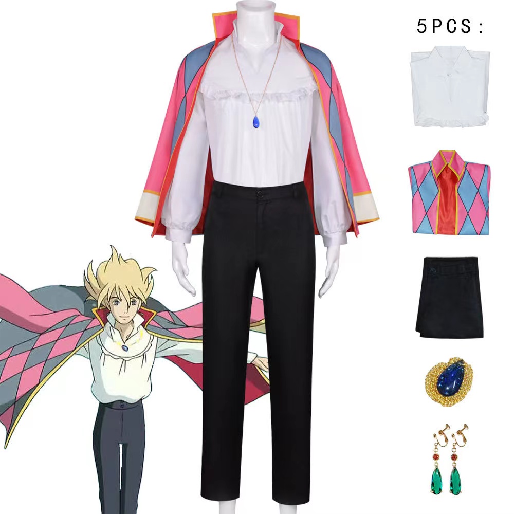 Howl's Moving Castle Howl cosplay costumes magician Howl Set and wig ...