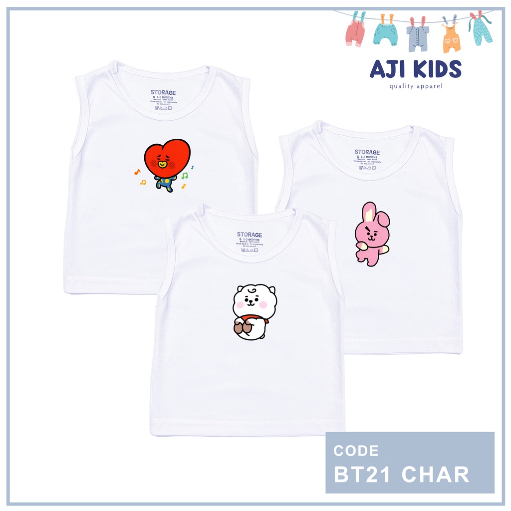 AJI Kids New Born Baby Clothes Muscle Top 3-in-1 "Random BT21 Char" Set ...