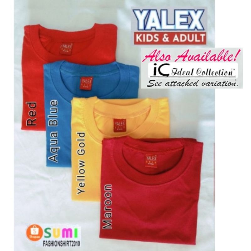 YALEX PLAIN SHIRT ROUND NECK For Kids & Adult | Yalex: Maroon, Red | iC ...