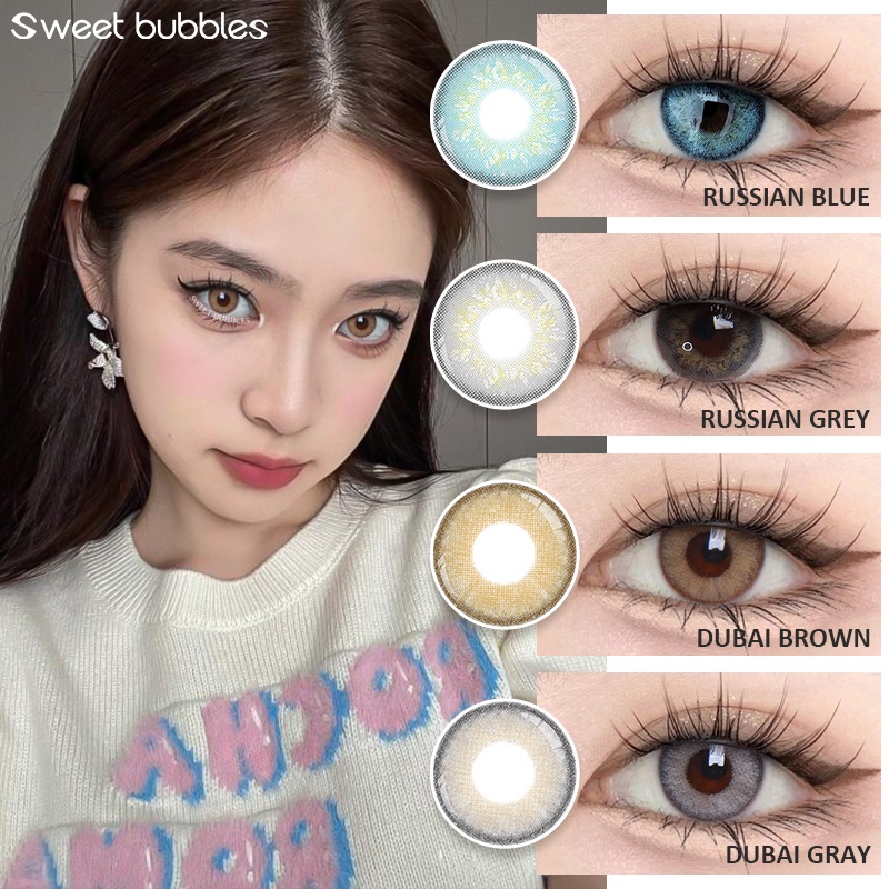 Sweet Bubbles Contact Lens Brown Graded Dubai Russian Girl Gray Makeup ...