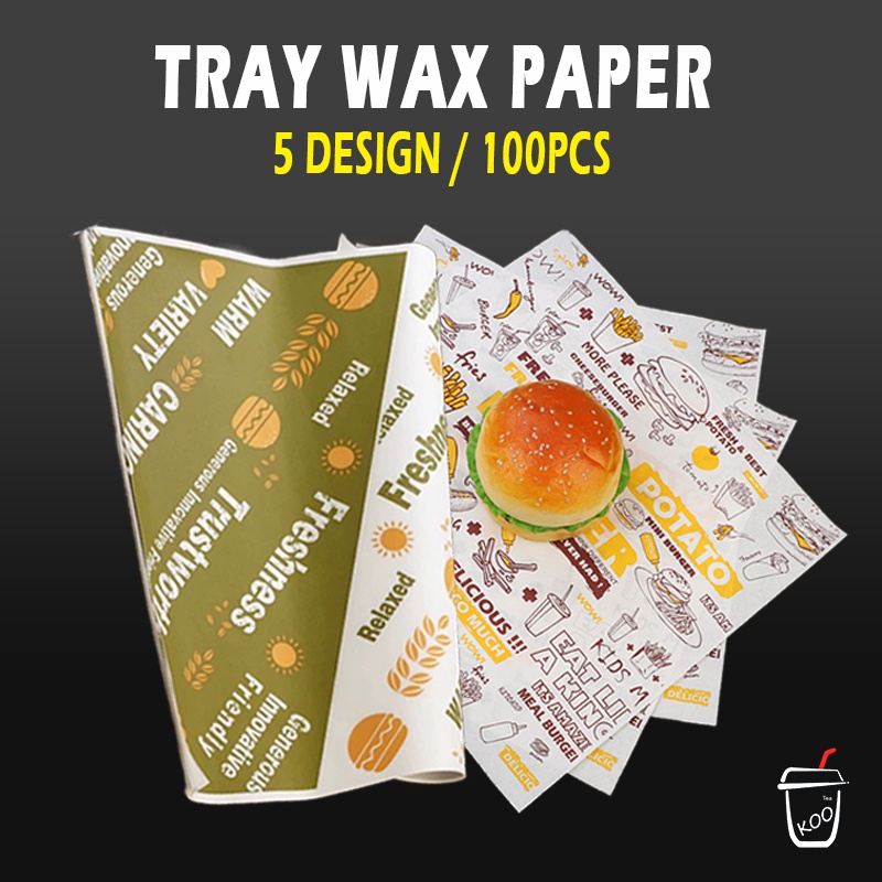 100PCS Burger Wrapper/Wax Paper/Foodliner/Greaseproof Paper/Food ...