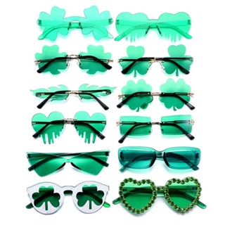 MOILYPH Irish Shamrock Sunglasses St. Patrick's Day Accessories Rimless ...