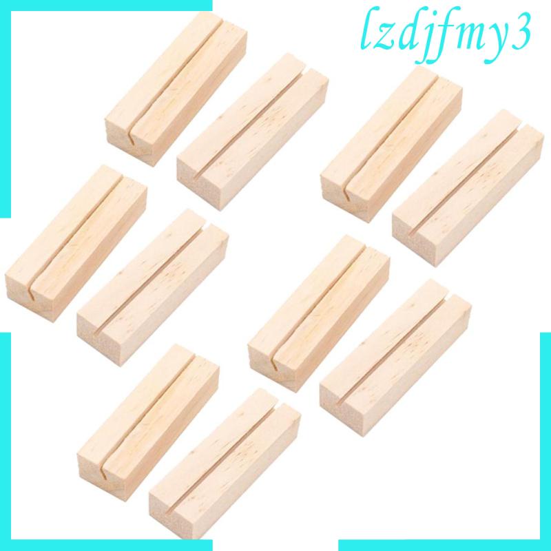 10pcs Table Wood Stands Wooden Base Memo Photo Holders | Shopee Philippines