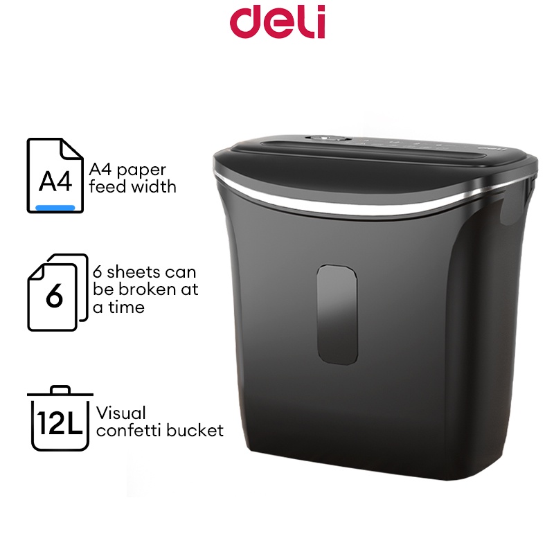 Deli Paper Shredder 8 sheets (A4 70gsm) 15L Automatic Shredder Machine ...