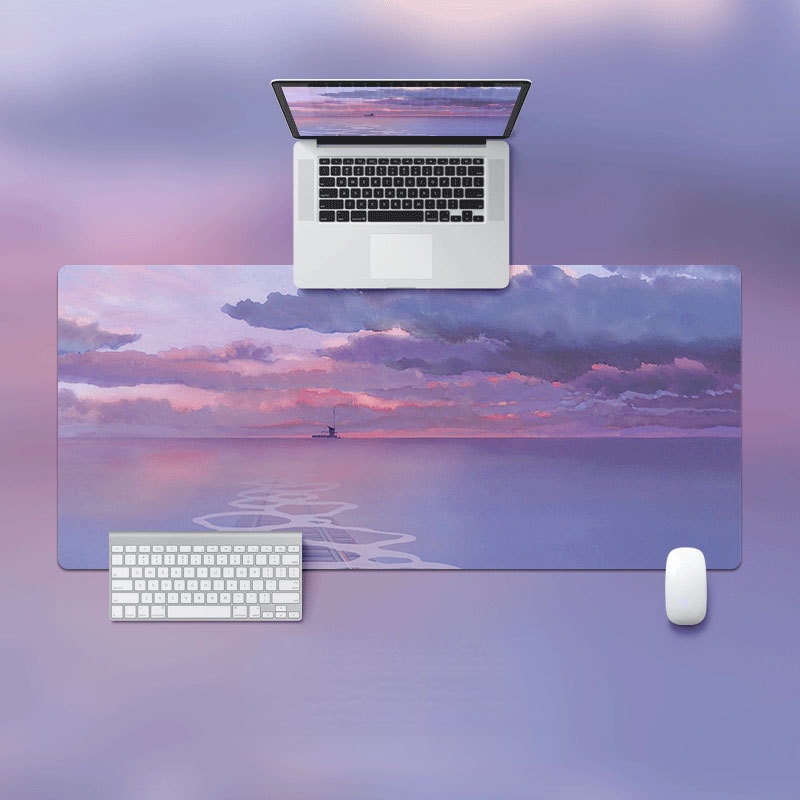 Evening Sunset Mouse Pad Aesthetic Oil Painting Style Computer Laptop ...