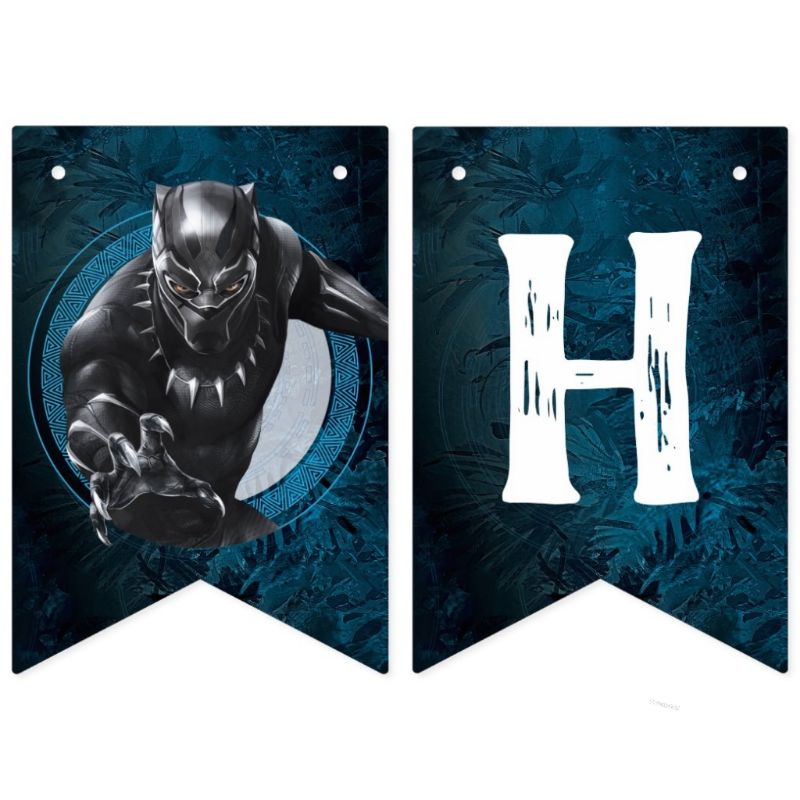Black panther theme customized happy birthday banner | Shopee Philippines