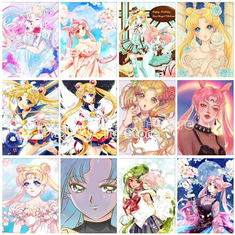 Japanese Anime Sailor Moon Magic Moon posters wall art canvas painting ...