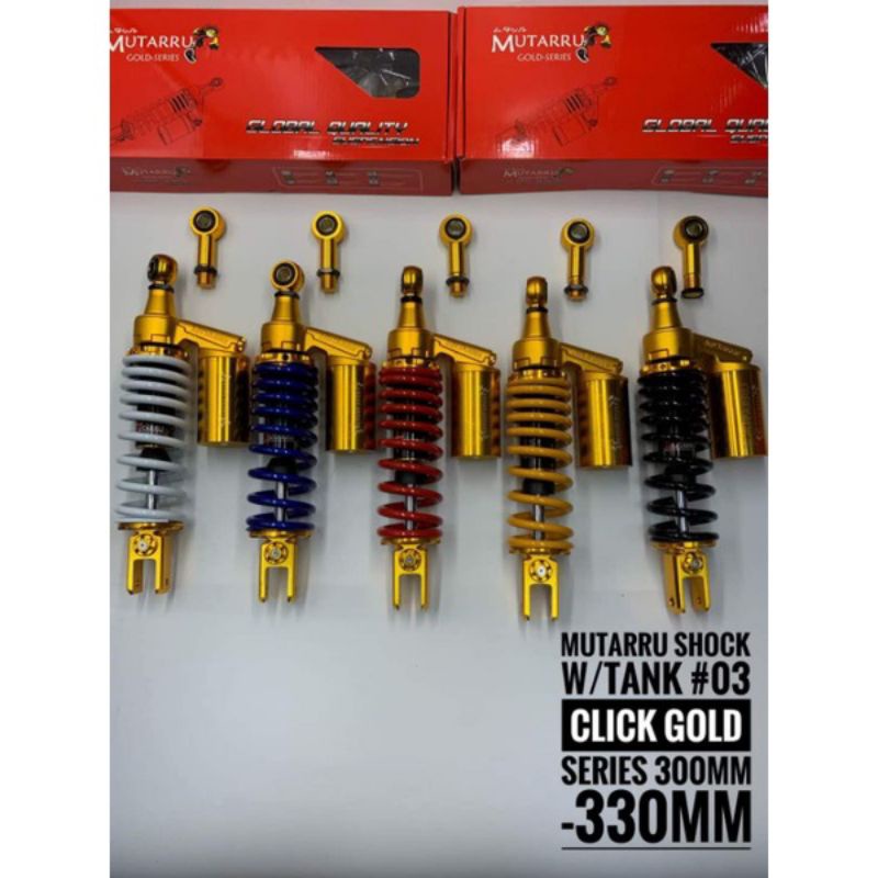 Mutarru Rear Shock Gold Series For All Mio/Beat/Skydrive/Click (285 ...