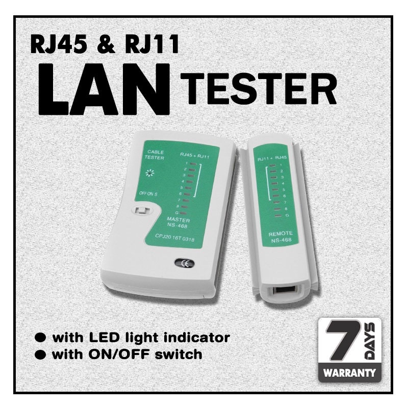 Network Cable Tester LAN Tester UTP Tester for RJ45 or RJ11 led light ...
