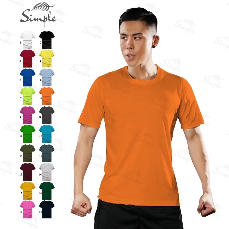 SIMPLE ACTIVE drifit t-shirt Unisex NEON ORANGE color round neck T ...