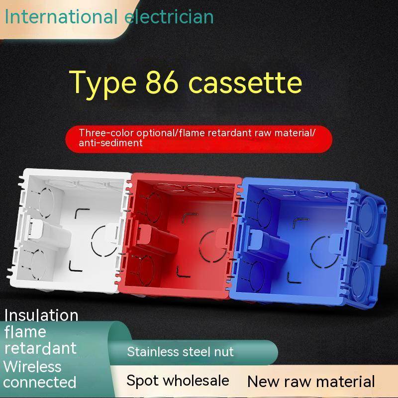 86 Type Bottom Box Concealed Junction Switch Socket PVC Fire Retardant ...